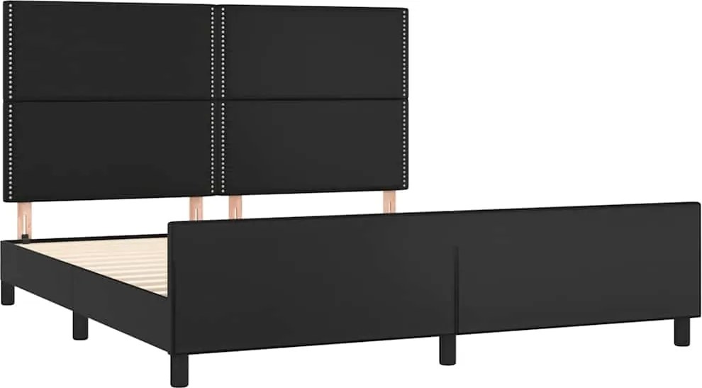Rám postele s čelem černý 180x200 cm umělá kůže 3125524