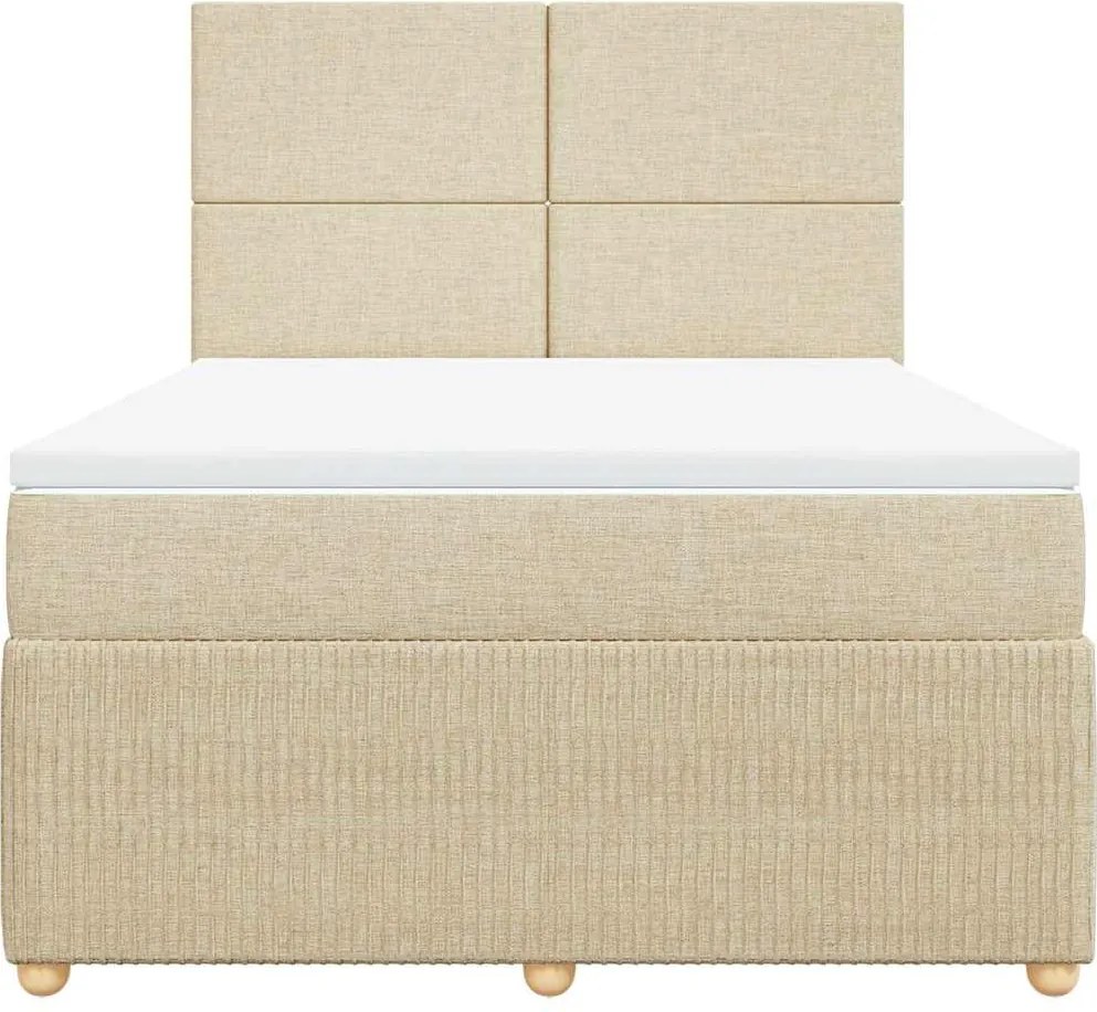 Box spring postel s matrací krémová 140x200 cm textil 3292077
