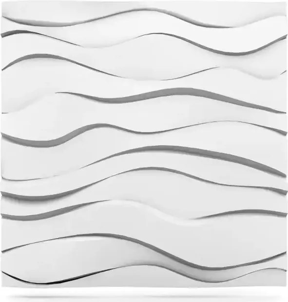 GRACE Polystyrénový 3D obkladový panel 60 x 60 cm Wave bílý
