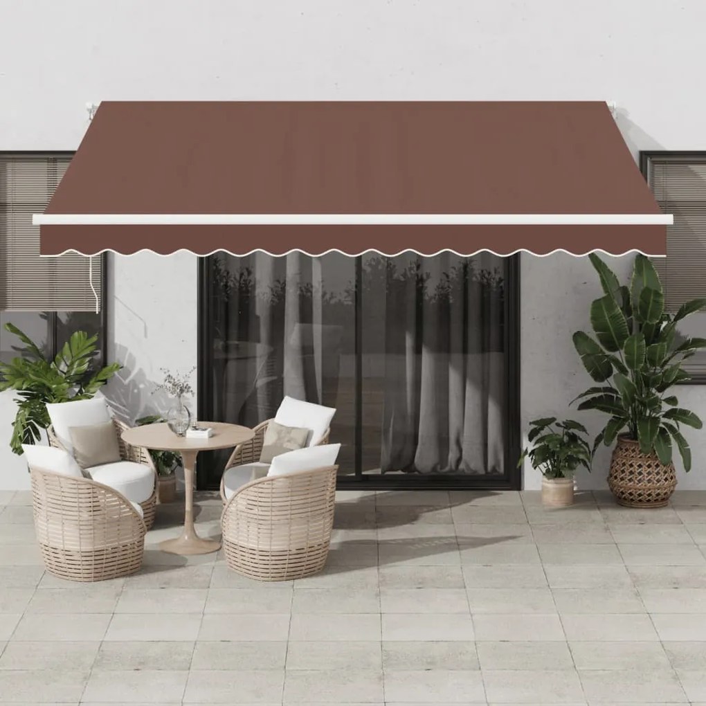 Automatická zatahovací markýza hnědá 400 x 350 cm 3215389