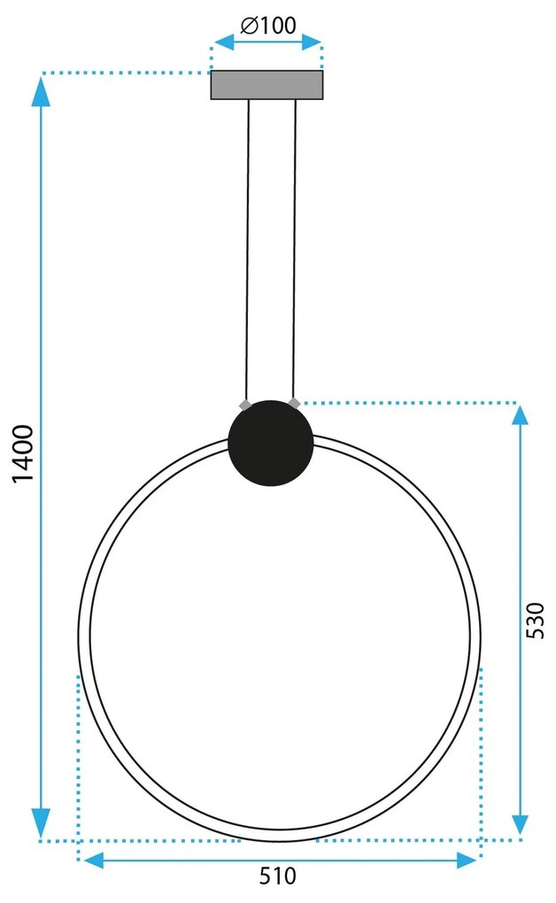 Toolight Stropní svítidlo LED APP1399-CP GOLD 50cm