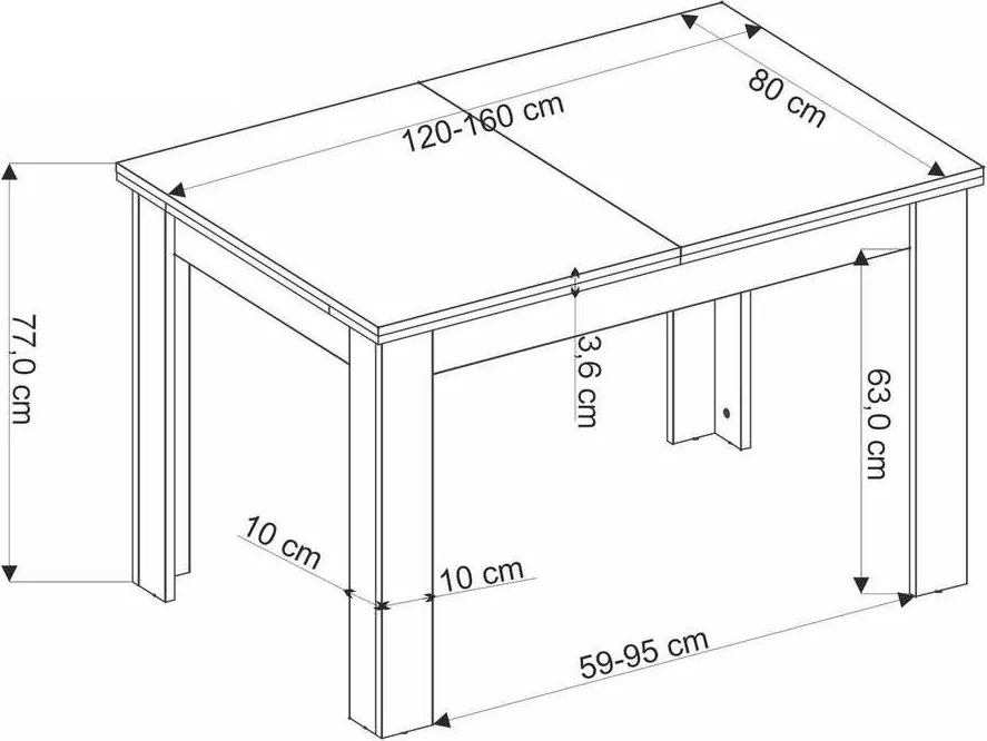 Jídelní stůl Aseado, dub artisan