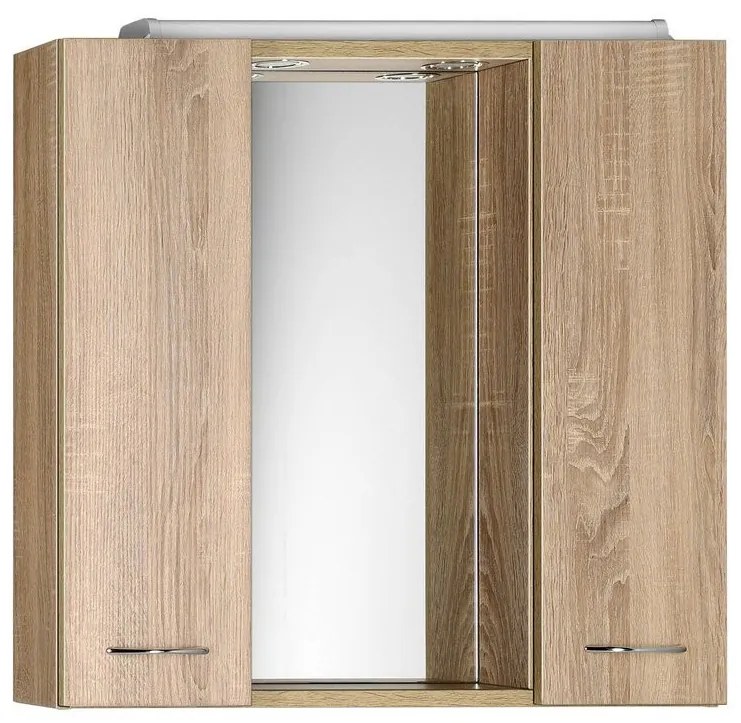 Aqualine Aqualine ZOJA/KERAMIA FRESH galerka s LED osvětlením, 70x60x14cm,dub platin