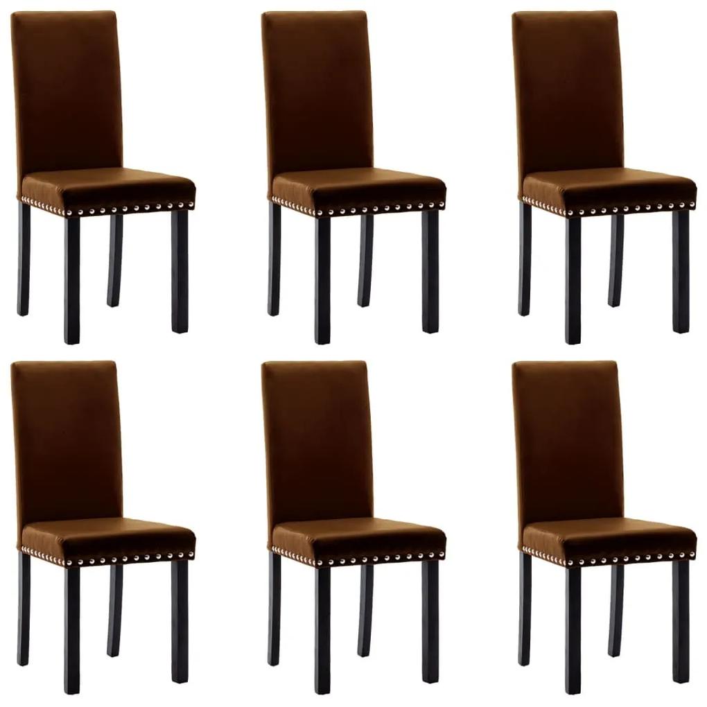 3080117 vidaXL Jídelní židle 6 ks hnědé umělá kůže
