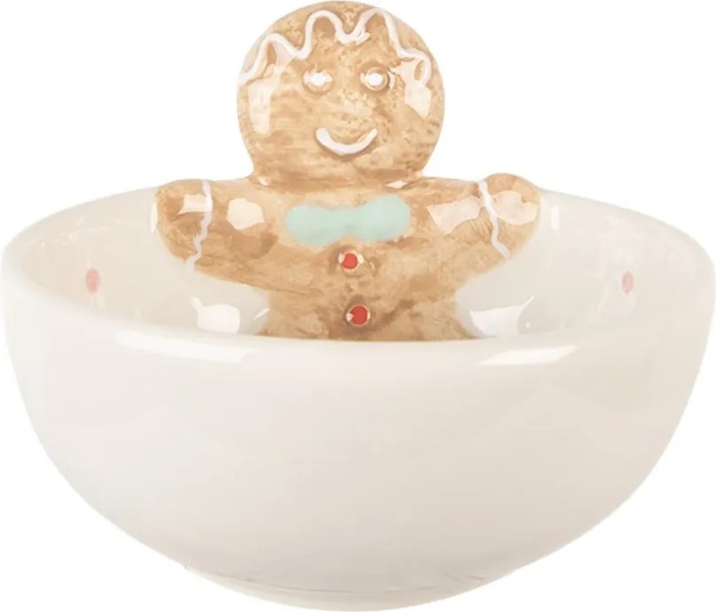 Bílá keramická miska perníček Gingerbread - Ø 13*9 cm / 250 ml