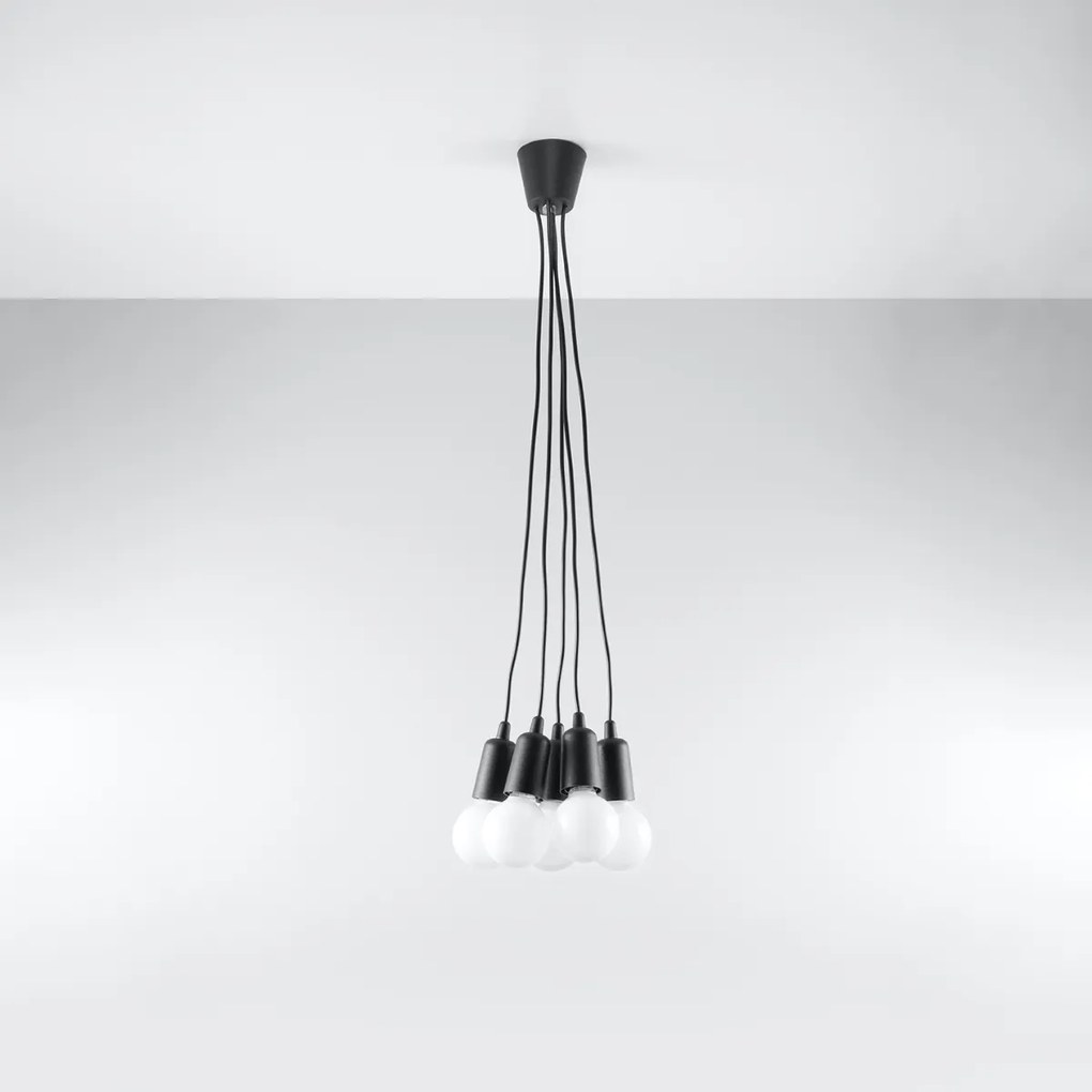 Sollux Lighting Závěsné svítidlo DIEGO 5 Černá