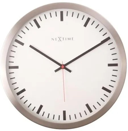 Designové nástěnné hodiny 2524 nextime stripe white 45cm