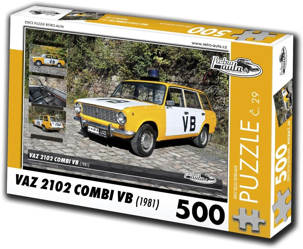 Puzzle retro-auta puzzle č. 29 vaz 2102 combi vb (1981) 500 dílků