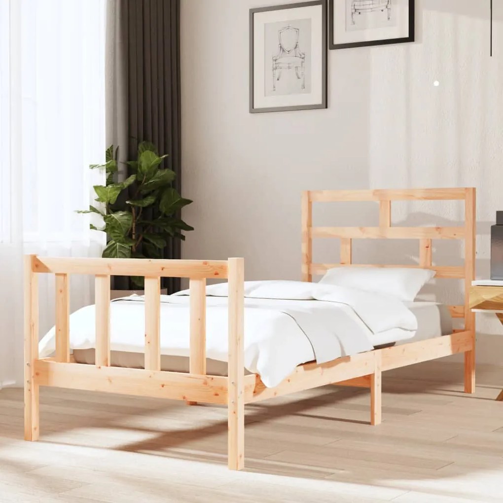 3101313 vidaXL Rám postele masivní borové dřevo 90 x 190 cm Single