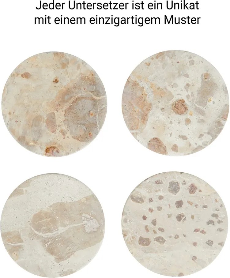 MARBLE Podtácek mramorový 10 cm - béžová