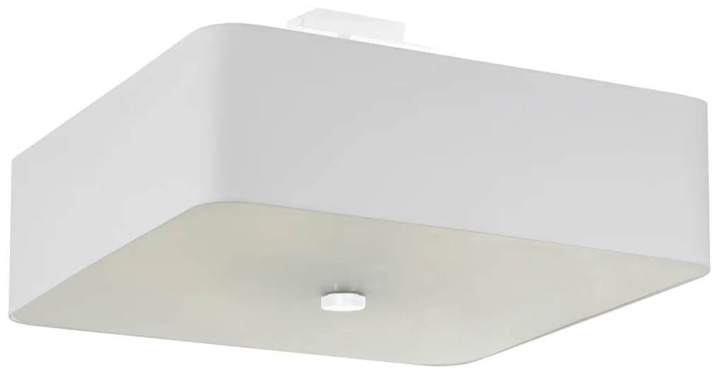 Stropní svítidlo Lokko, 1x bílé textilní stínítko, (bílé sklo), (45 cm)