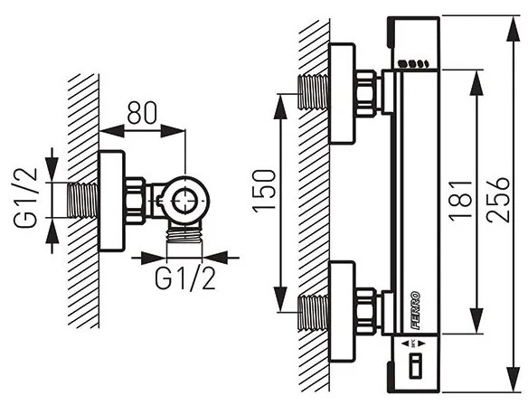 FERRO TRINITY termostatická sprchová baterie, chrom, TRM7