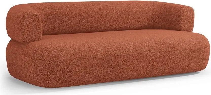 Pohovka z textilie bouclé v terakotové barvě 178 cm Jenny – Micadoni