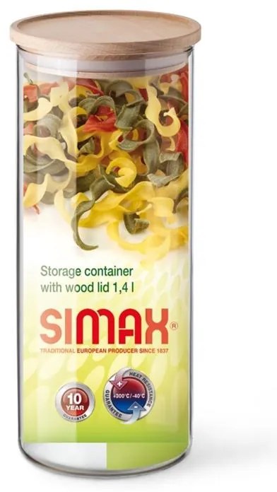 SIMAX NÁDOBA S DŘEVĚNÝM VÍKEM 1400 ML