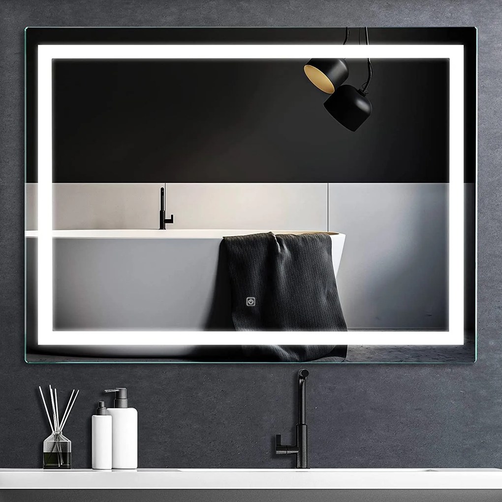 Rea Obdelníkové zrcadlo 80x60 cm s regulovatelným LED osvětlením