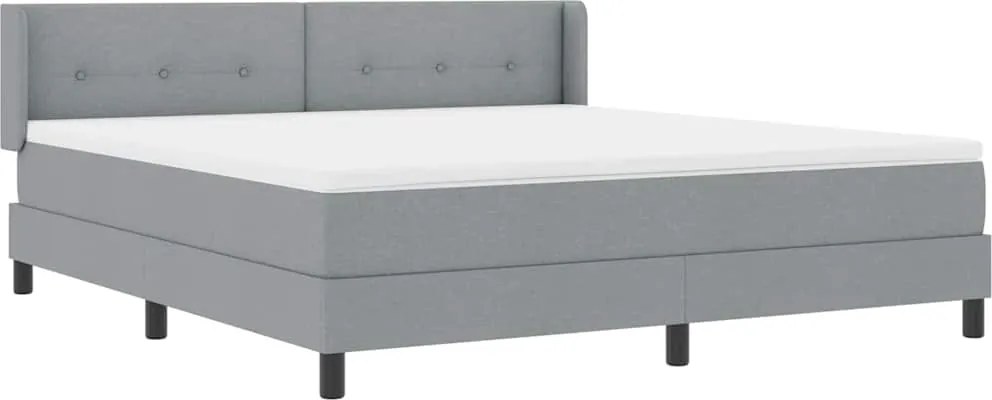Postel s boxspringem s čelo Světle šedá 200 x 180 cm textil 3341118