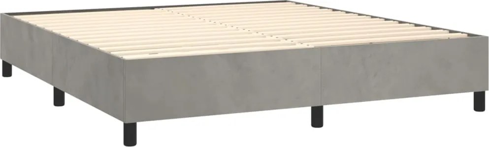 Box spring postel s matrací světle šedá 180x200 cm samet 3138097