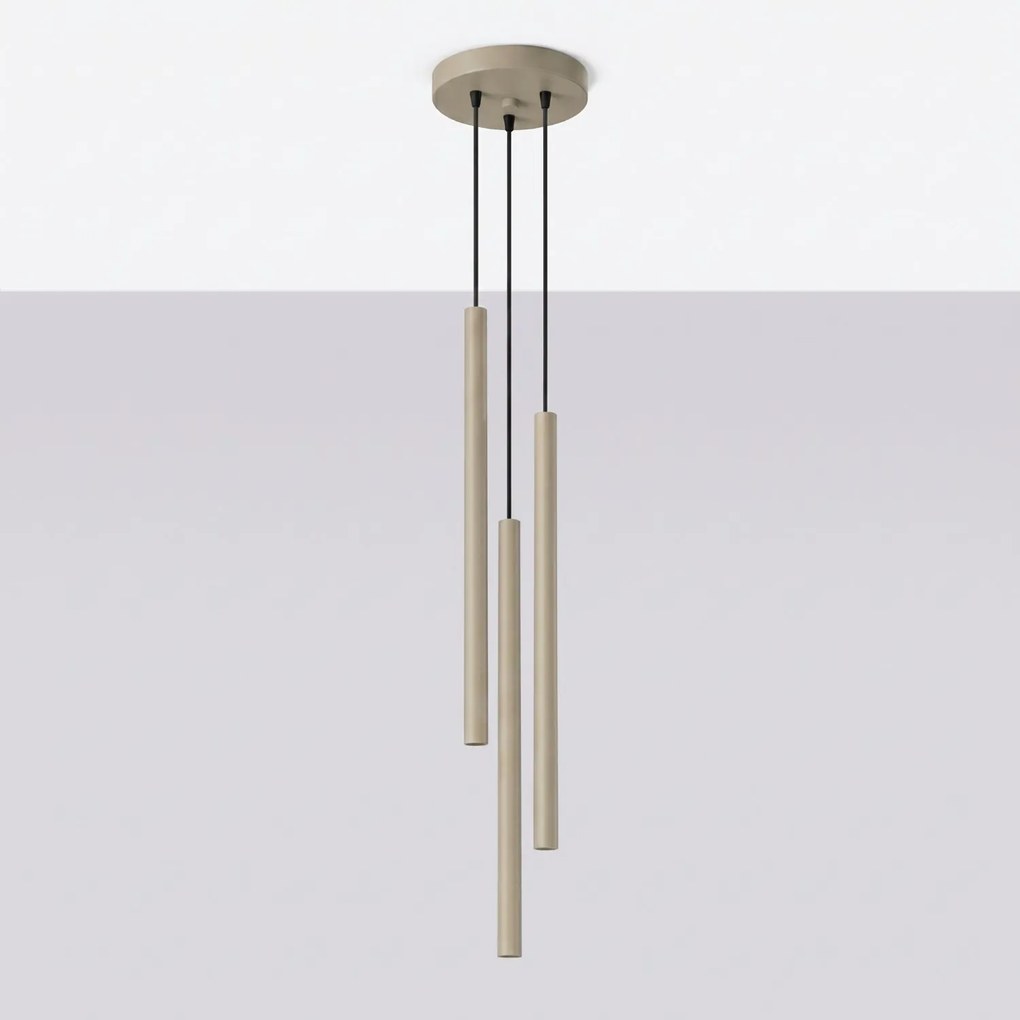 Sollux Lighting Závěsné svítidlo PASTELO 3P šedobéžové