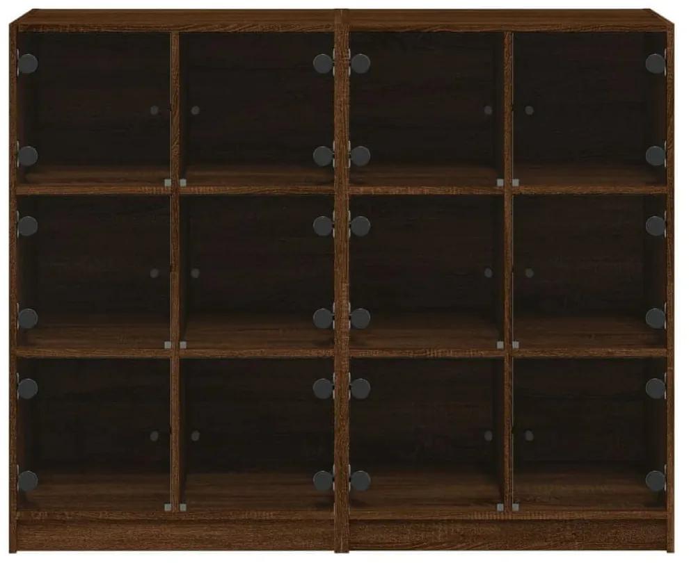Petromila Knihovna s dvířky hnědý dub 136 x 37 x 109 cm kompozitní dřevo