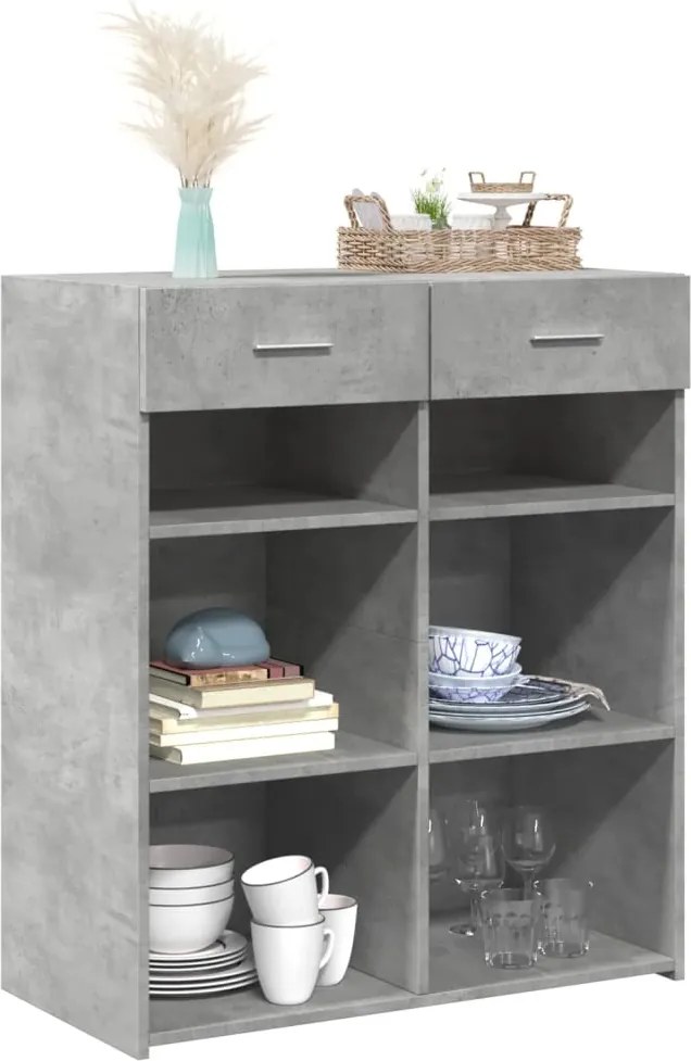 Příborník betonově šedý 80 x 42,5 x 93 cm kompozitní dřevo 3281479