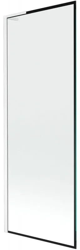 Mexen Next L, 1-křídlová vanová zástěna 70 x 150 cm, 6mm čiré sklo-černý vzor, ​​bílý profil, 895-070-000-03-70-20