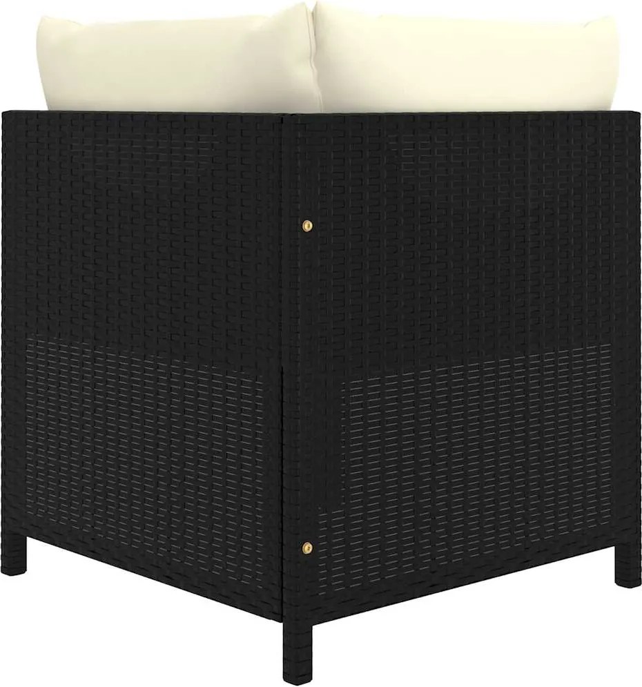 7dílná zahradní sedací souprava s poduškami polyratan černá 3059785