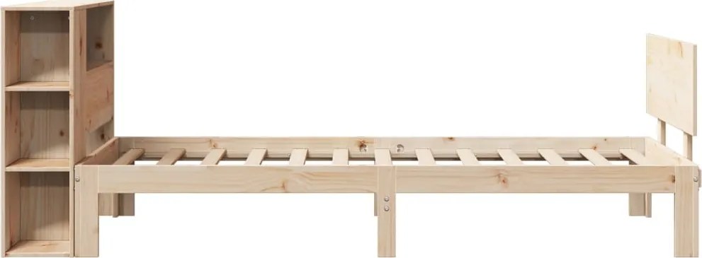 Postel s knihovnou bez matrace 75 x 190 cm masivní borovice 3322642