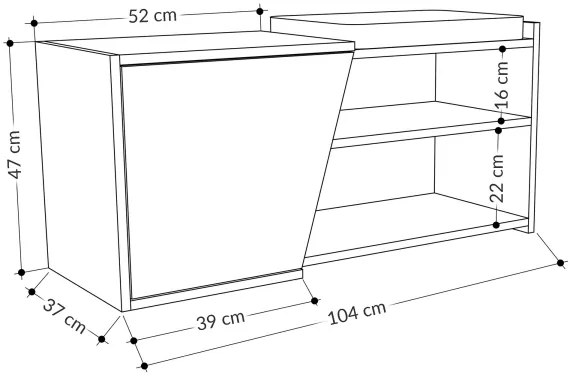 Botník FIONA 37x104 cm hnědá/antracit