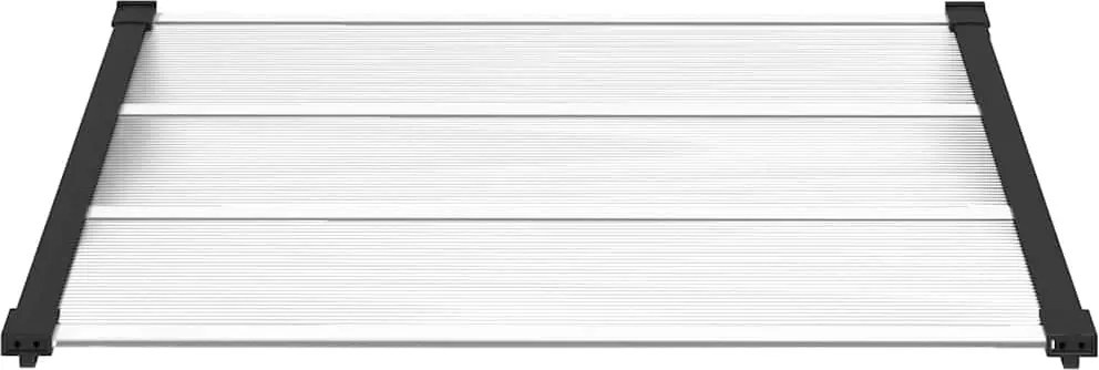 Vchodová stříška černá a průhledná 122 x 90 cm polykarbonát 153683