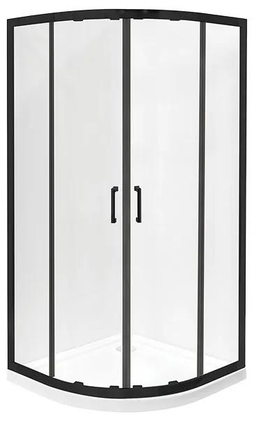 Besco Čtvrtkruhový sprchový kout MODERN BLACK HR 80x80 (90x90), výška 190 cm Rozměry (cm): 80x80, Barva profilů a typ výplně: profily: černá, výplň: transparent