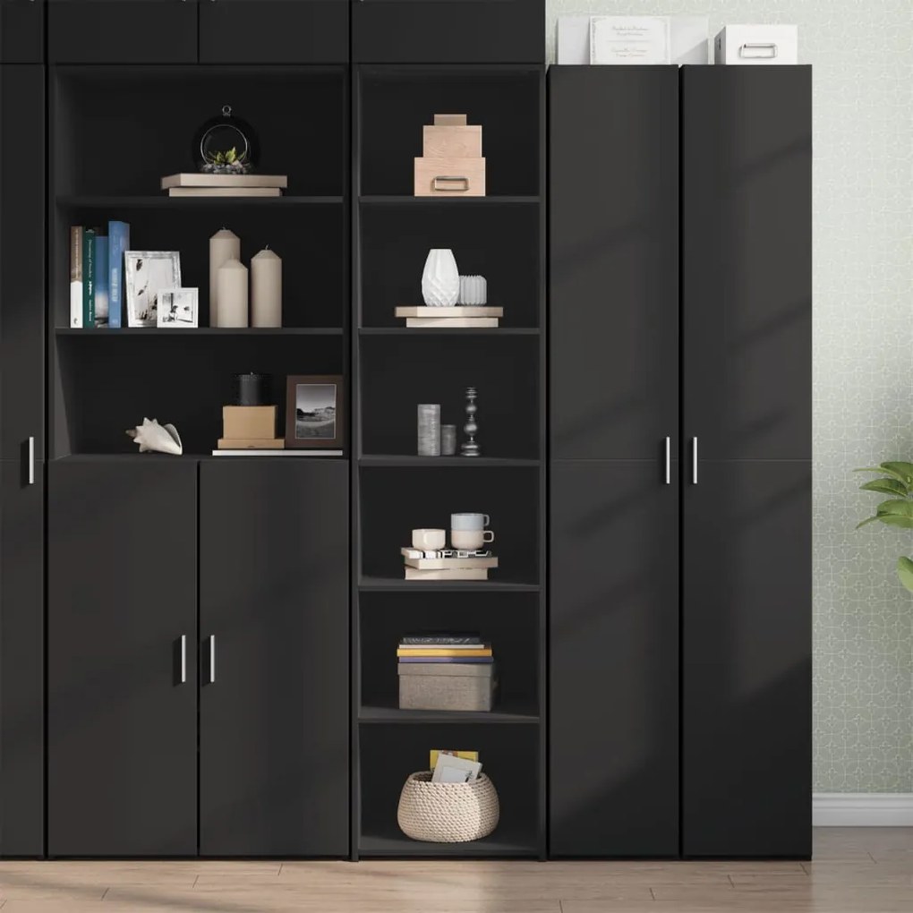Skříň highboard černá 45 x 41 x 185 cm kompozitní dřevo