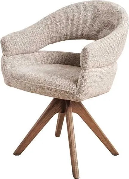 Designová otočná židle Yenibeth taupe / hnědá