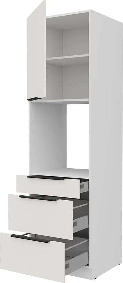 ARIA wh | vysoká skříňka 60 DPS-210 3S1F na vestavnou troubu | PREMIUM BOX | 60 cm | ANTI FINGERPRINT povrch | bílá