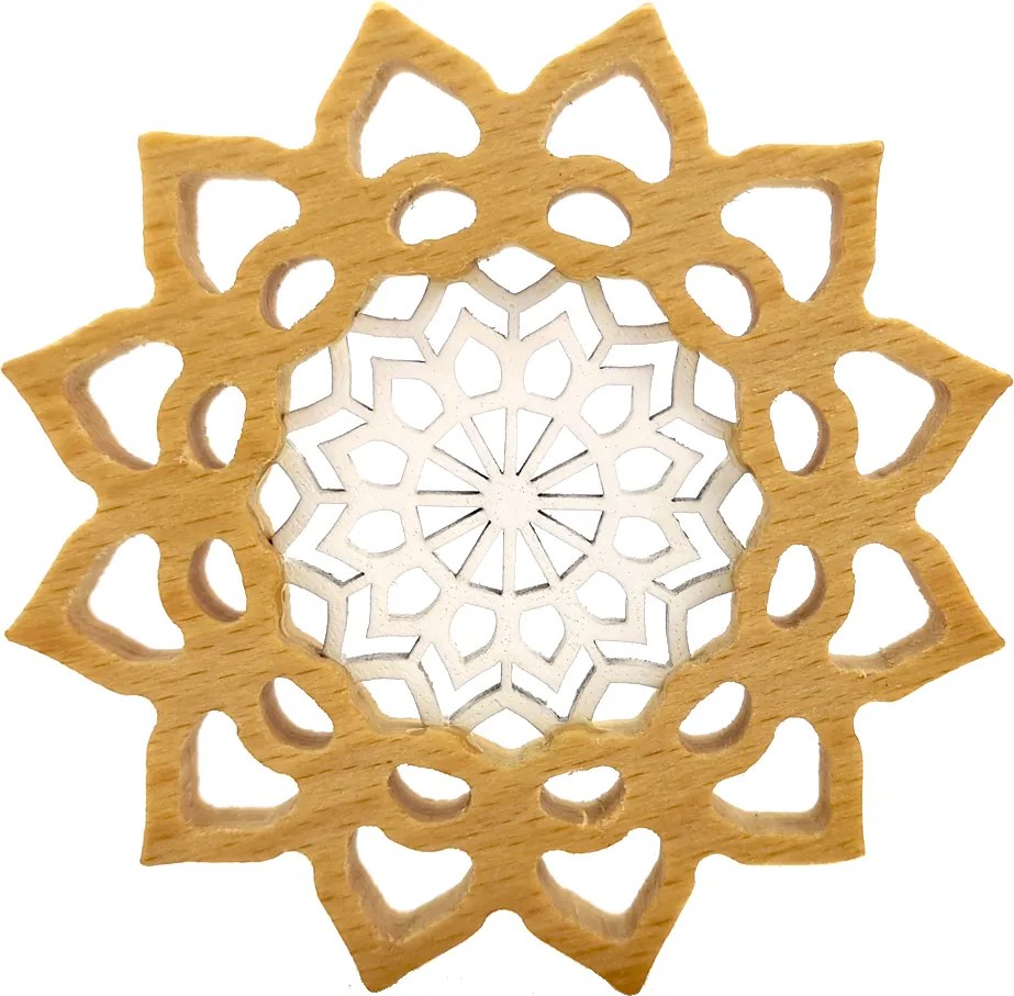 AMADEA Mandala s vkladem na zavěšení, masivní dřevo, průměr 10 cm