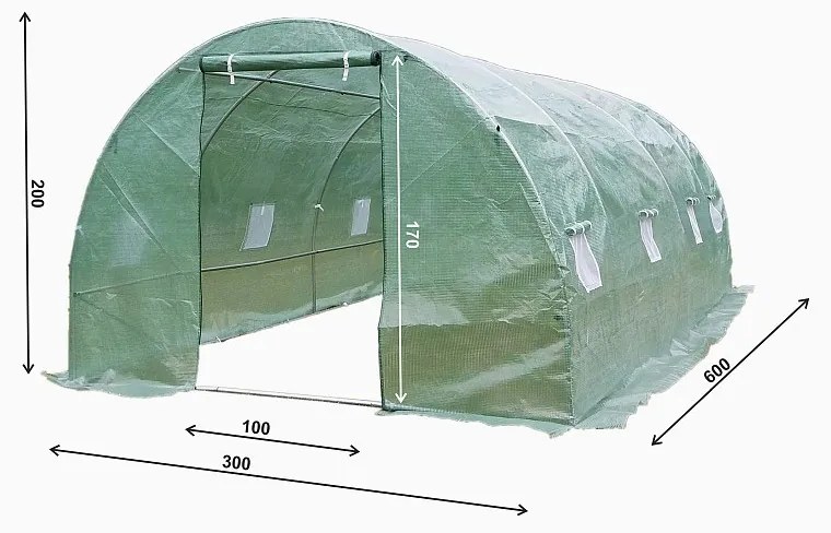 4iQ Zahradní Fóliovník PREMIUM 3x6m 18m2 ZELENÝ