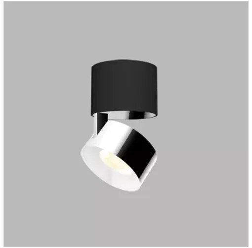 Stropní natáčecí a výklopné bodové LED světlo KLIP ON - černá, chrom, 2700 K