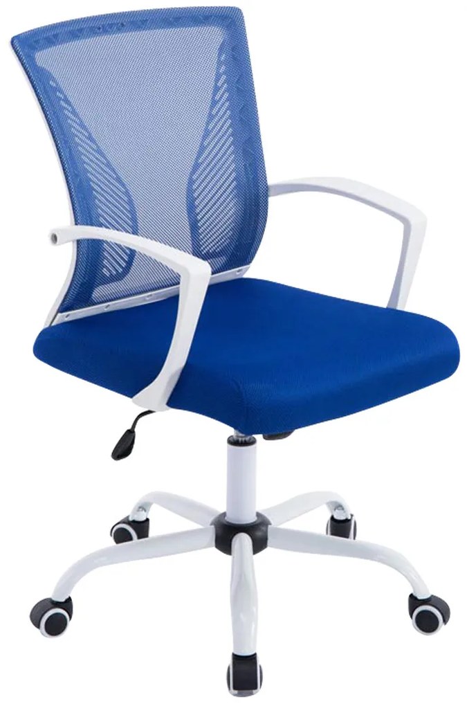 Kancelářská židle Tracy, podnož bílá - Modrá
