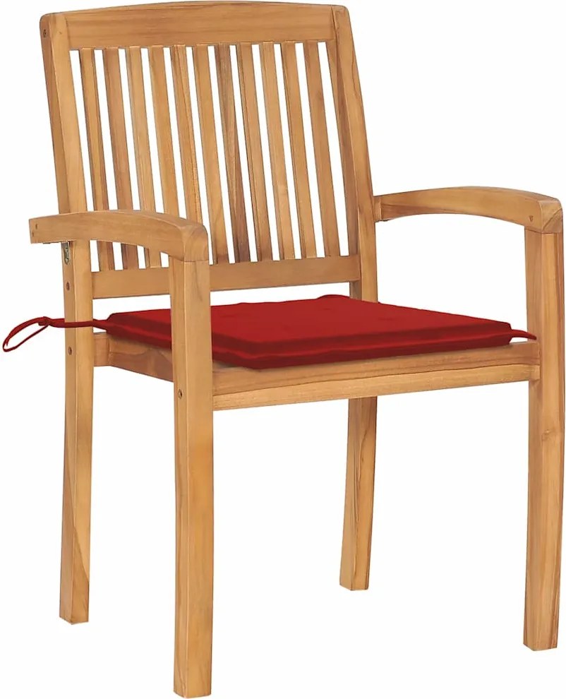 Stohovací zahradní židle s poduškami 4 ks masivní teak 3073216