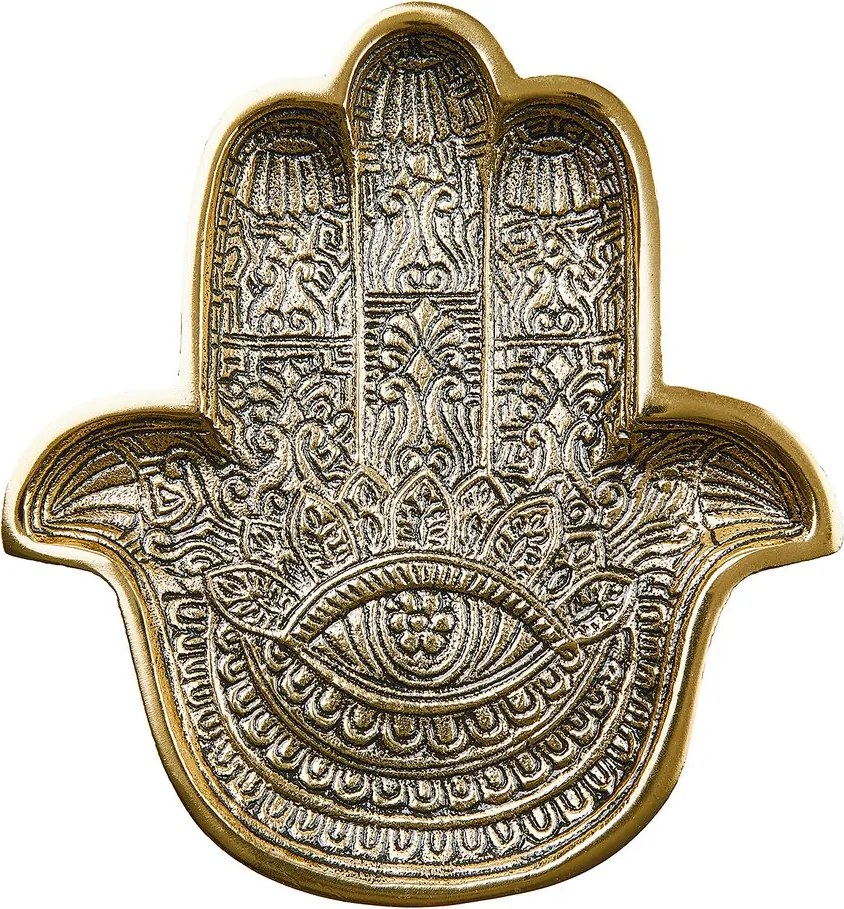 HAMSA Dekorační podnos 20 cm - zlatá