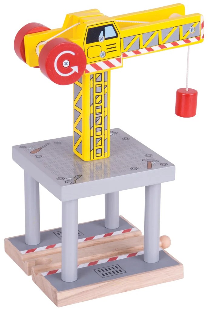 Bigjigs Rail Velký jeřáb žlutý