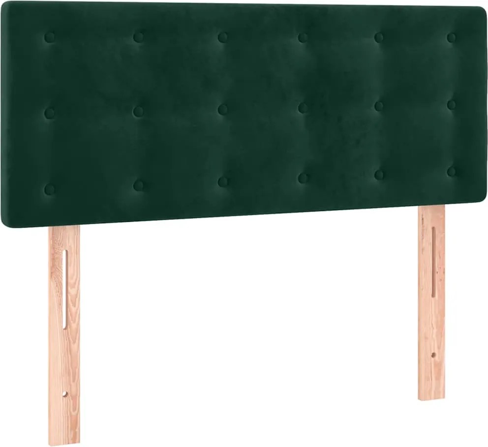 Box spring postel s matrací tmavě zelená 90x200 cm samet 3141524
