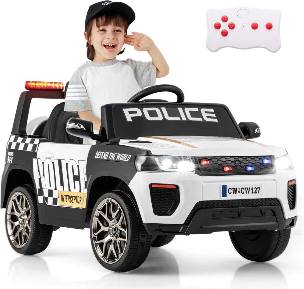 Costway 12 V dětské elektrické auto Police elektrické dětské auto s dálkovým