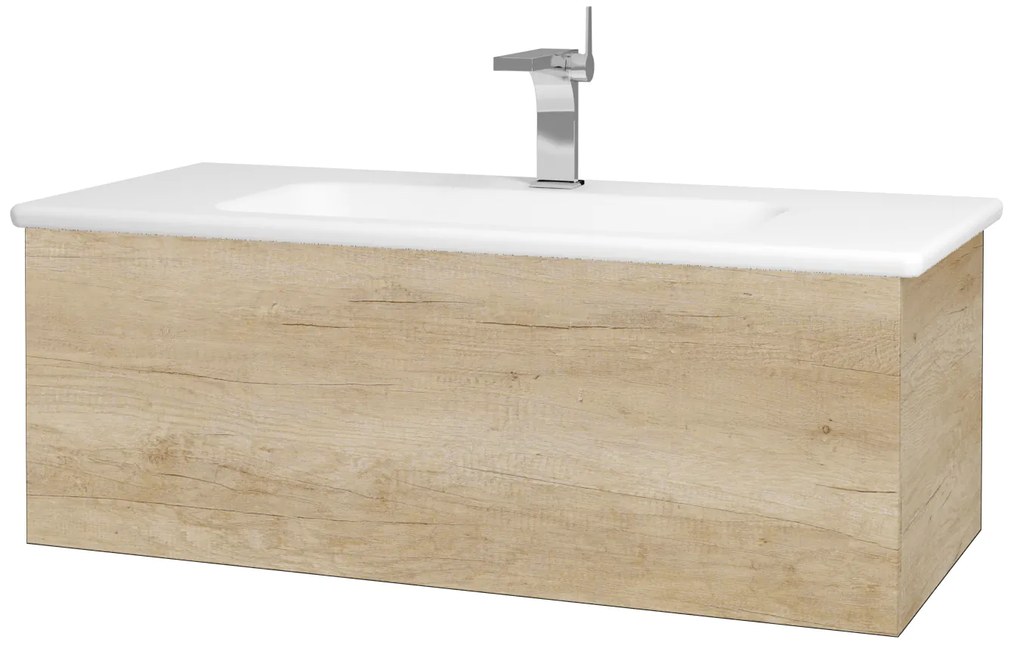 Dřevojas Koupelnová skříň VARIANTE SZZ 100 (umyvadlo Euphoria) Varianta: N01 Bílá lesk / D01 Beton
