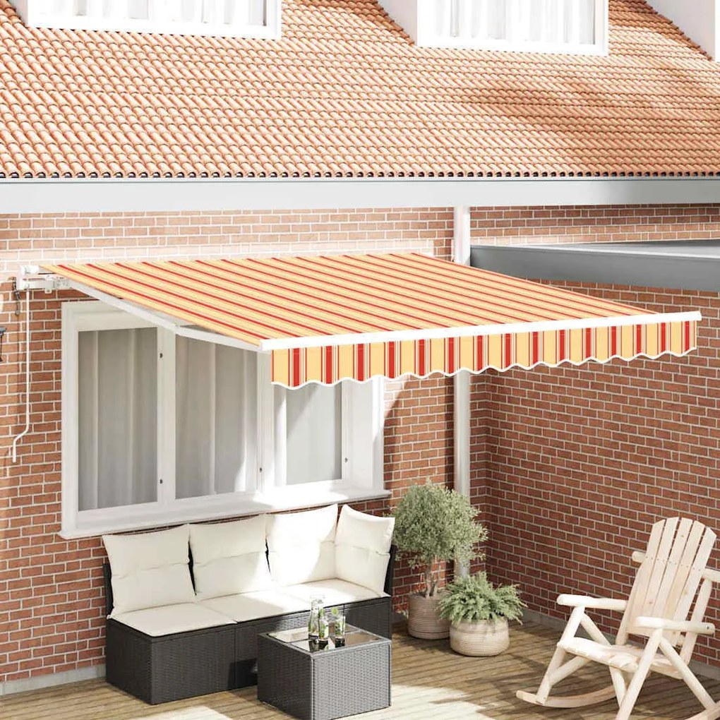 vidaXL Stahovací markýza Žlutá a oranžová 350 x 250 cm Látka a hliník [3330251]