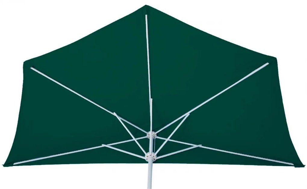 Slunečník půlkruh Parla - polyester/hliník - 270cm zelený se stojanem