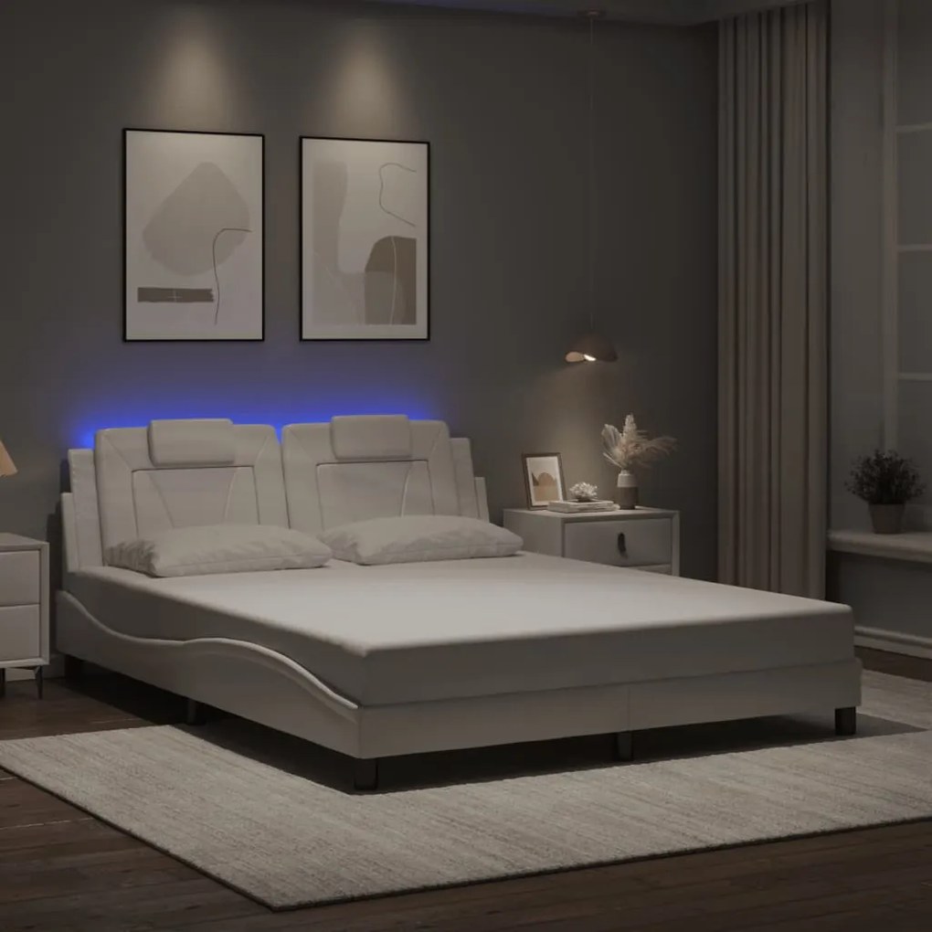 Rám postele Viana s LED bez matrace bílý 160 x 200 cm 3214030
