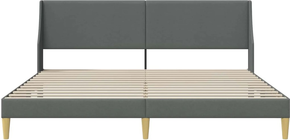 Rám postele s čelo Tmavě šedá 180 x 200 cm Textil 3414661