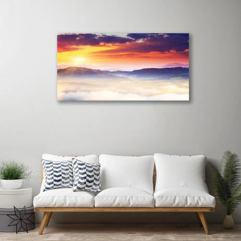 Obraz na plátně Hora Slunce Krajina 140x70 cm