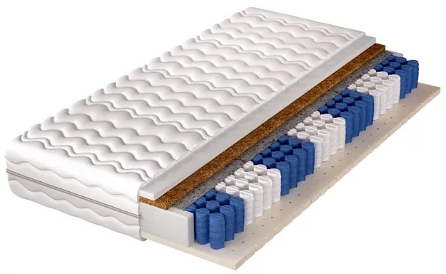 Hypoalergení matrace ATLANTA 120X200 cm - pružina-latex-kokos se dvěma stranami tvrdosti