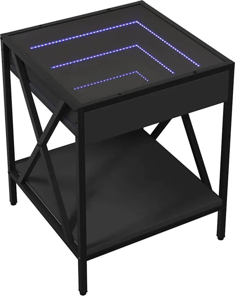 Noční stolek s Infinity LED černý 40 x 40 x 49 cm 3284096